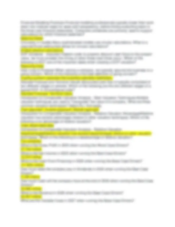 CFI FMVA Final Exam Flash Cards Best Answers 2024-2025 | Exams ...