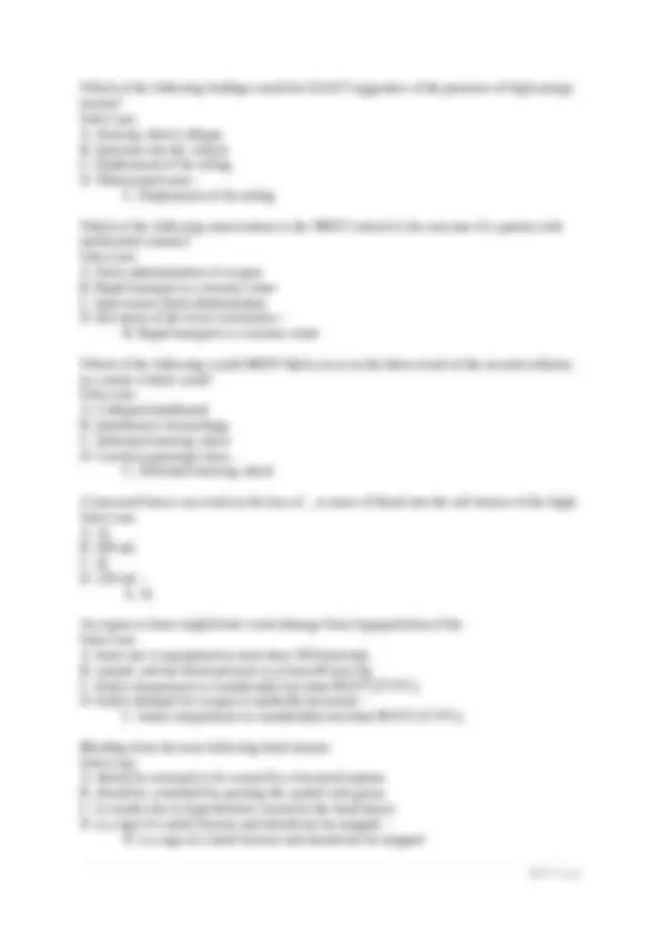 EMT Block 4 Quiz: Trauma and Injury Assessment | Exams Nursing | Docsity