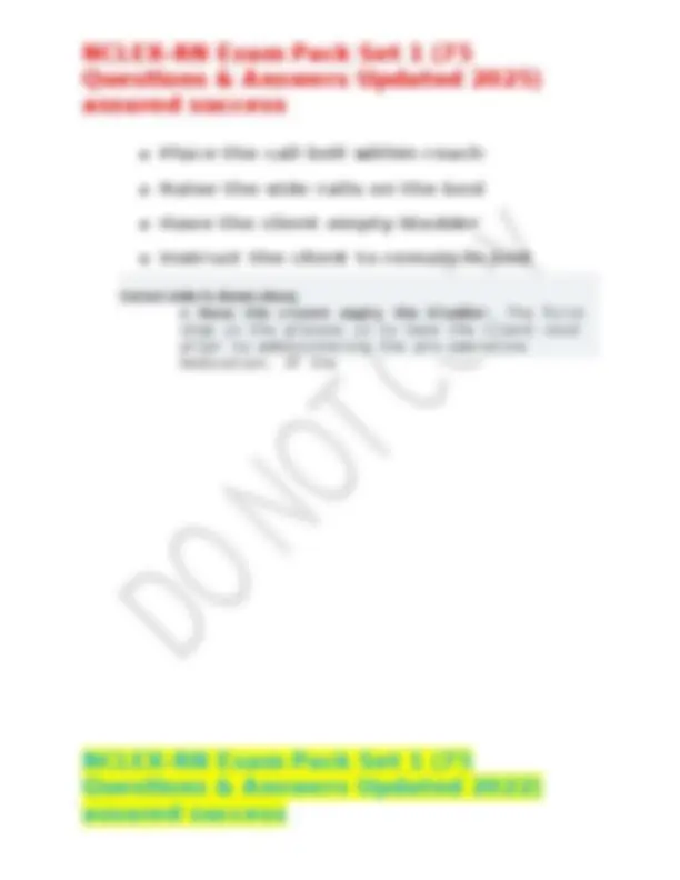 NCLEX-RN Exam Pack Set 1 (75 Questions & Answers Updated 2025) assured success | Exams Nursing ...