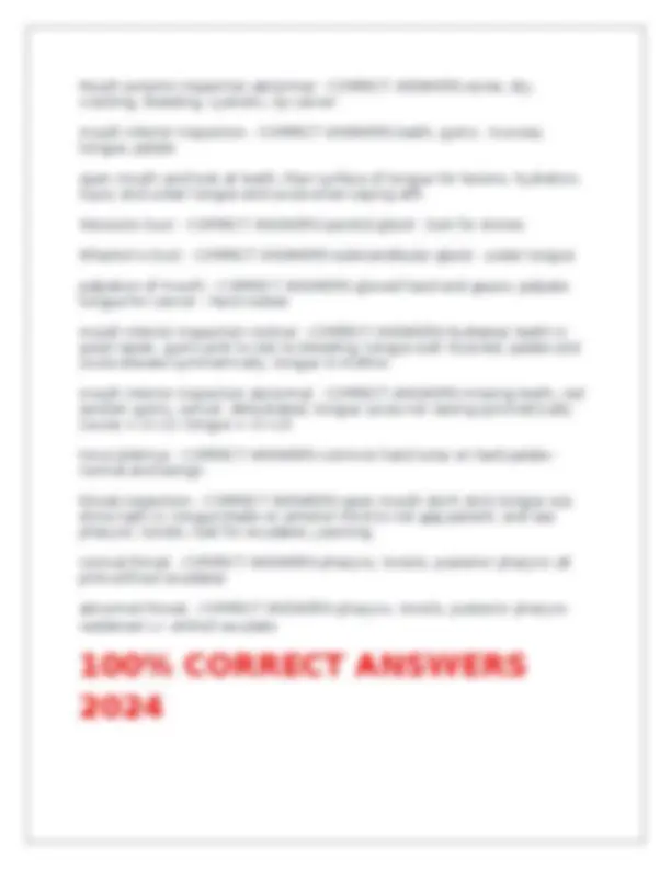 ENT (EARS NOSE THROAT) EXAM QUESTIONS WITH CORRECT ANSWERS 100% 2024 ...