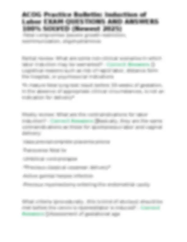 ACOG Practice Bulletin: Induction of Labor - Exam Questions and Answers ...