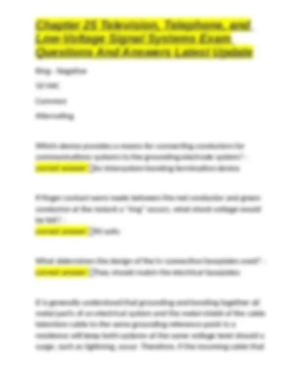Chapter 25 Television, Telephone, and Low-Voltage Signal Systems Exam ...
