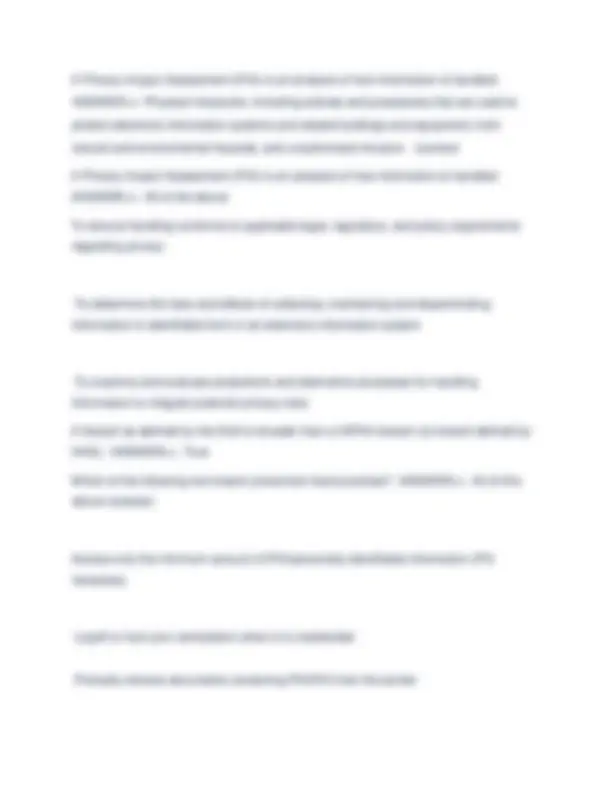 HIPAA and Privacy Act Training - JKO Exam Questions and Answers | Exams Nursing | Docsity