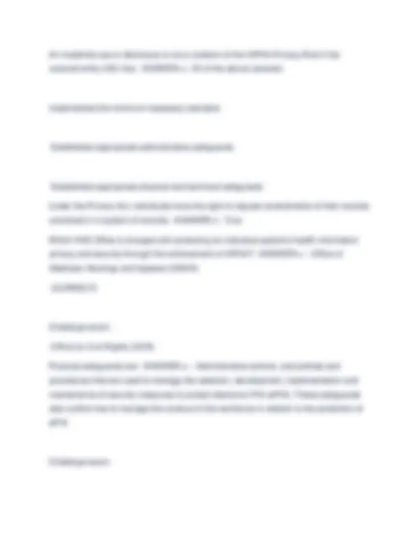 HIPAA and Privacy Act Training - JKO Exam Questions and Answers | Exams Nursing | Docsity