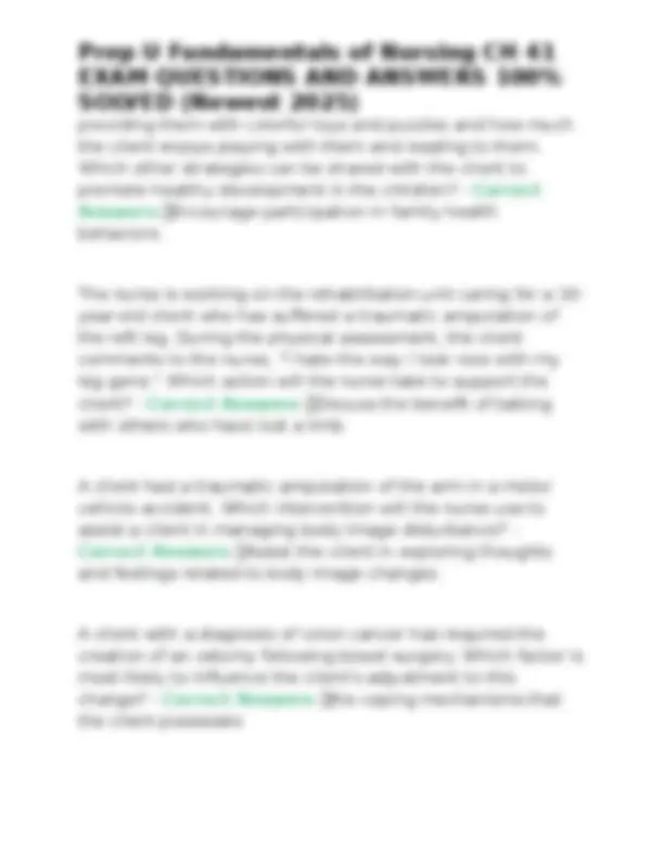 Fundamentals of Nursing: Self-Concept and Related Concepts - Exam ...