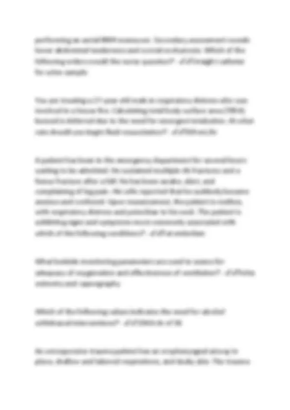 TNCC 8th Nursing Exam Latest Edition: Trauma Nursing Multiple Choice ...