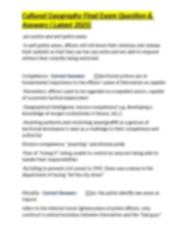 Cultural Geography Final Exam Questions and Answers | Exams Historical ...
