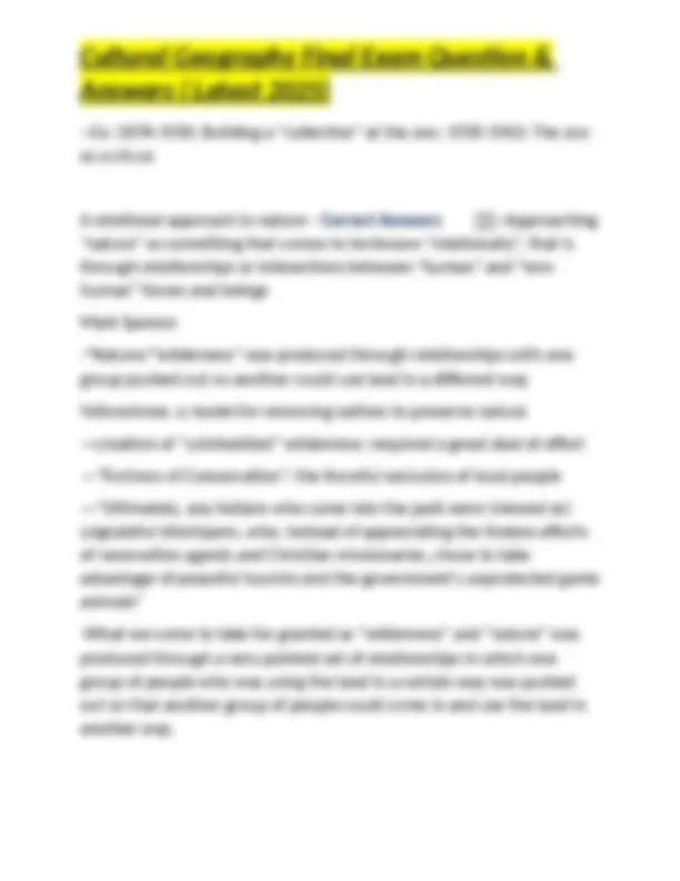 Cultural Geography Final Exam Questions and Answers | Exams Historical ...