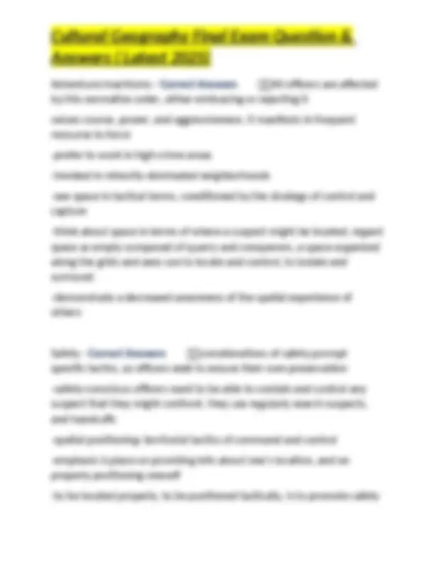 Cultural Geography Final Exam Questions and Answers | Exams Historical ...