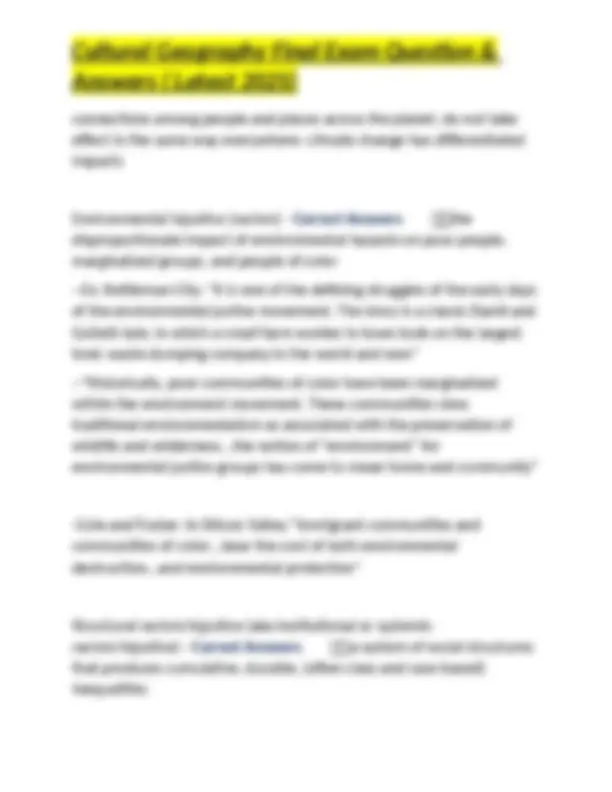 Cultural Geography Final Exam Questions and Answers | Exams Historical ...