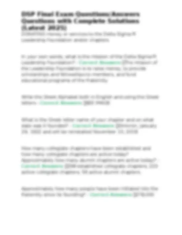 DSP Final Exam Questions/Answers Questions with Complete Solutions ...