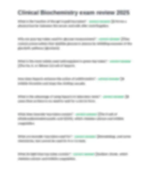 Clinical Biochemistry Exam Review: Key Concepts and Sample Questions ...