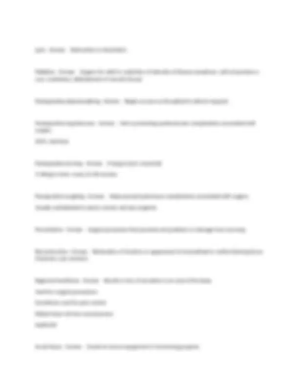 Surgical Terminology and Procedures: A Glossary for Nursing Students | Exams Nursing | Docsity