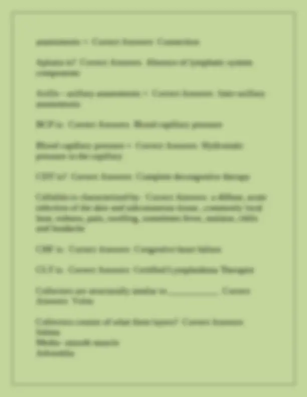 Lymphatic System Exam Questions and Answers | Exams Nursing | Docsity