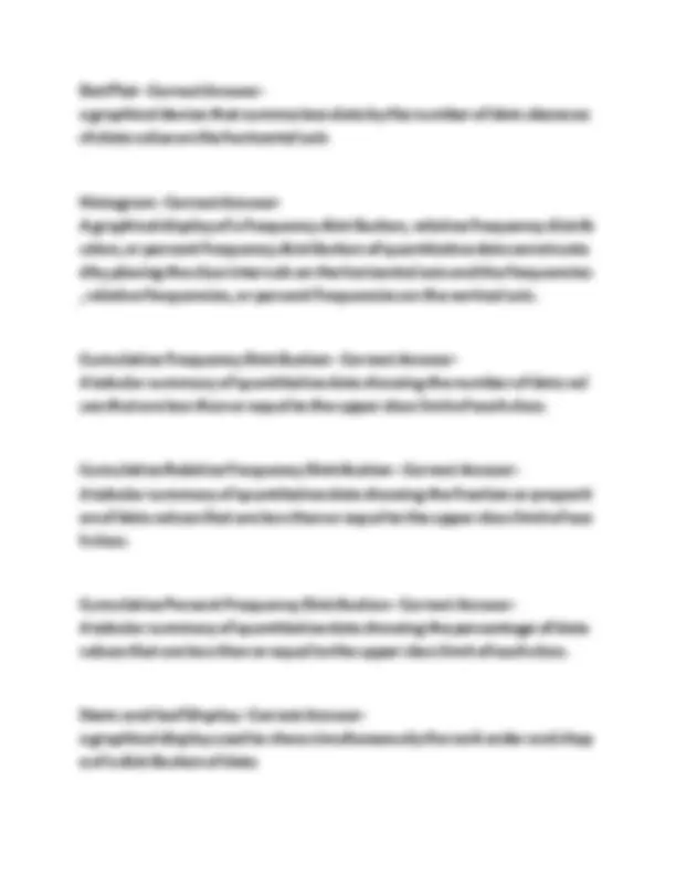 UCF QMB 3200 Midterm Study Exam: Statistical Concepts and Definitions ...