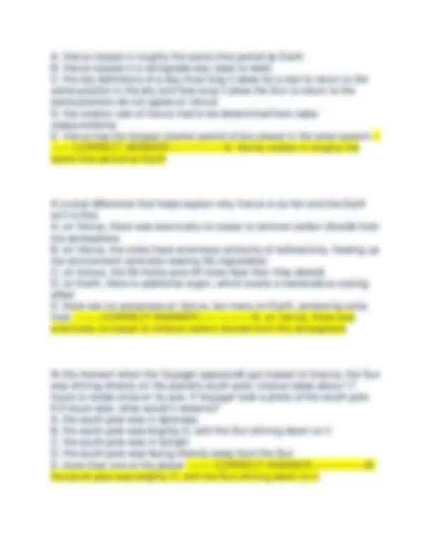 ASTRO 1 EXAM 2 2025: Astronomy Multiple Choice Questions and Answers ...