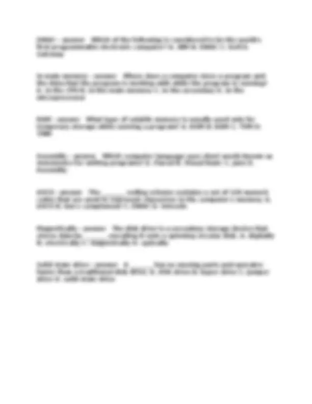 COSC 1436_Programming Fundamentals-Quiz1 Chapter1 Questions and answers ...