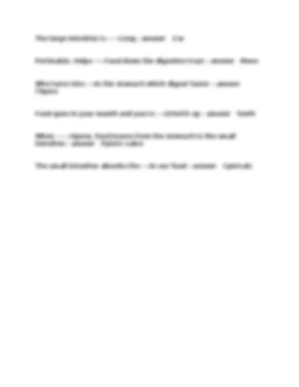 Bill Nye: Digestive System Quiz with Answers | Exams Biology | Docsity