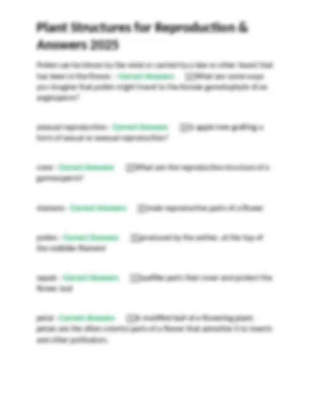 Plant Reproduction: Structures, Processes, and Life Cycles | Exams ...