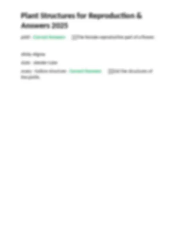 Plant Reproduction: Structures, Processes, and Life Cycles | Exams ...