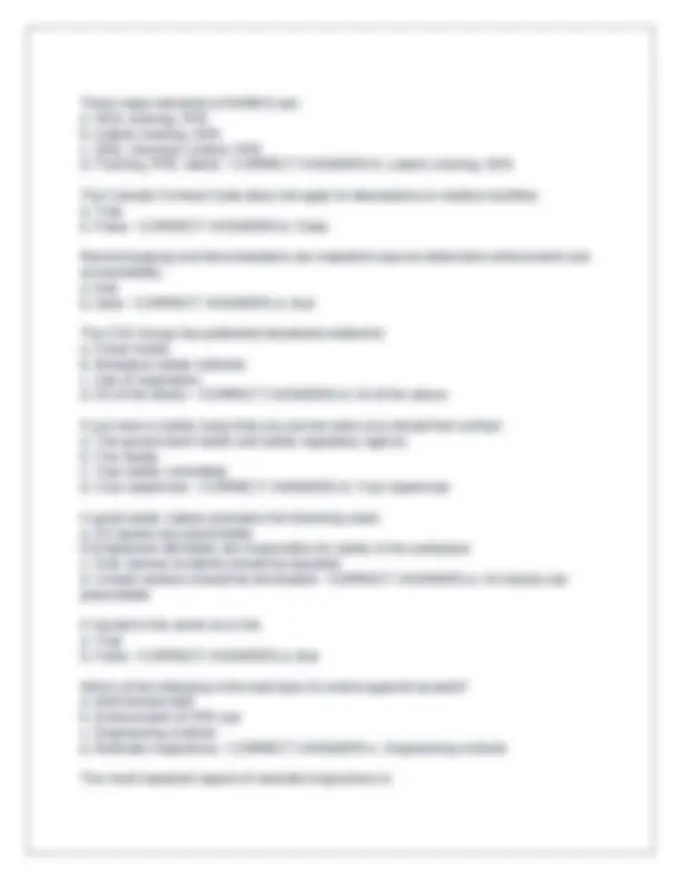 CSMLS SA FETY MANUAL PRACTICE EXAM QUESTIONS WITH CORRECT ANSWERS 100% ...