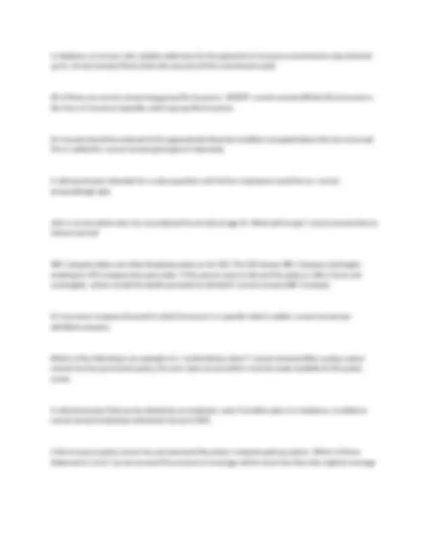 Alabama Life Insurance Exam Questions and Answers | Exams Nursing | Docsity