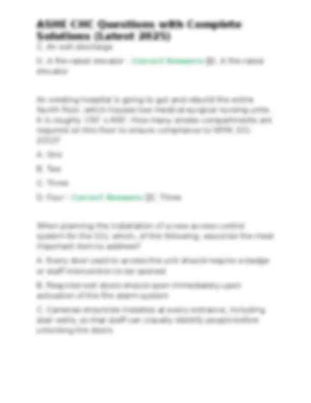 ASHE CHC Questions with Complete Solutions (Latest 2025) | Exams ...