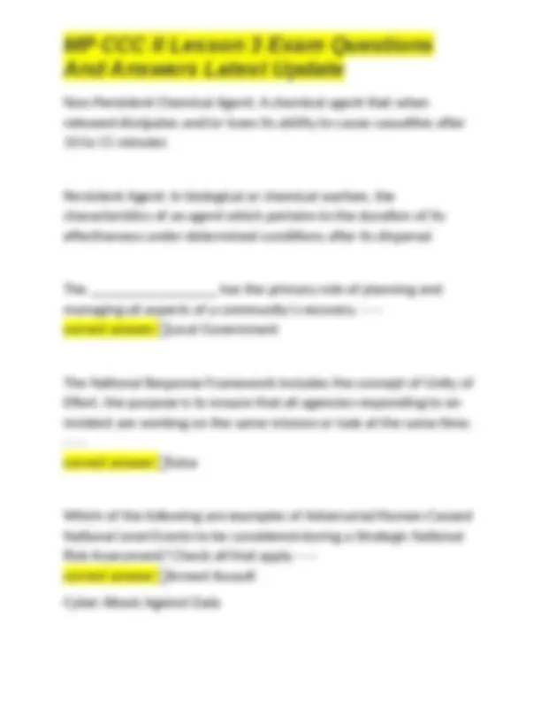 MP CCC II Lesson 3 Exam: Defense Support of Civil Authorities & WMD ...