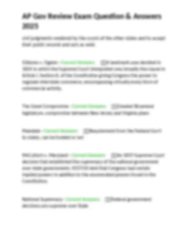 AP Government Review Exam Questions and Answers: 2025 Edition | Exams ...