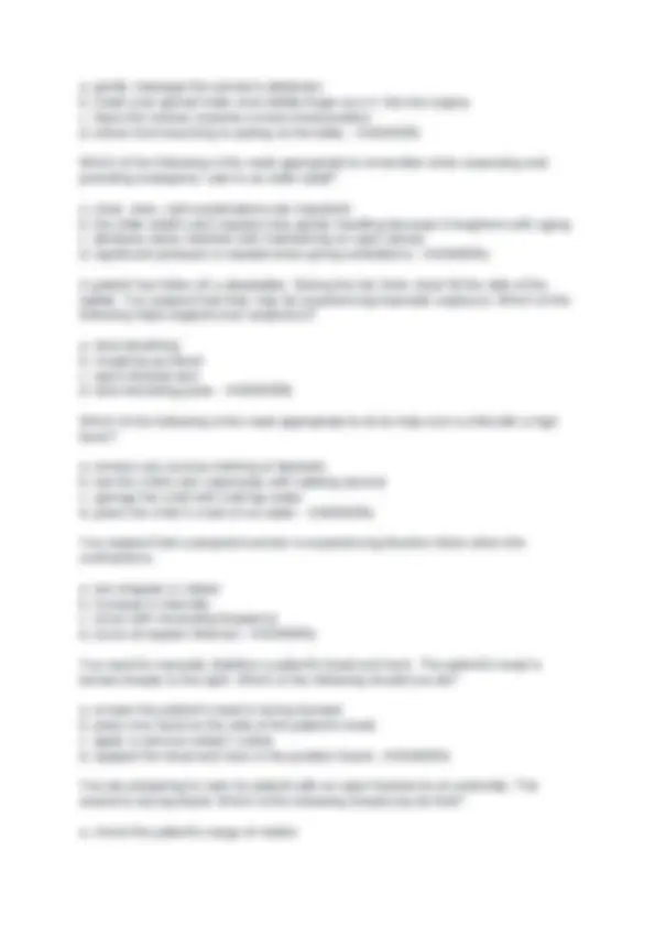 American Red Cross EMR Test Questions & Answers | Exams Nursing | Docsity