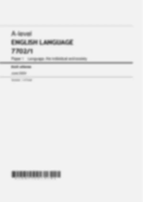 AQA A LEVEL (7702/1) ENGLISH PAPER 1 LANGUAGE, THE INDIVIDUAL AND ...
