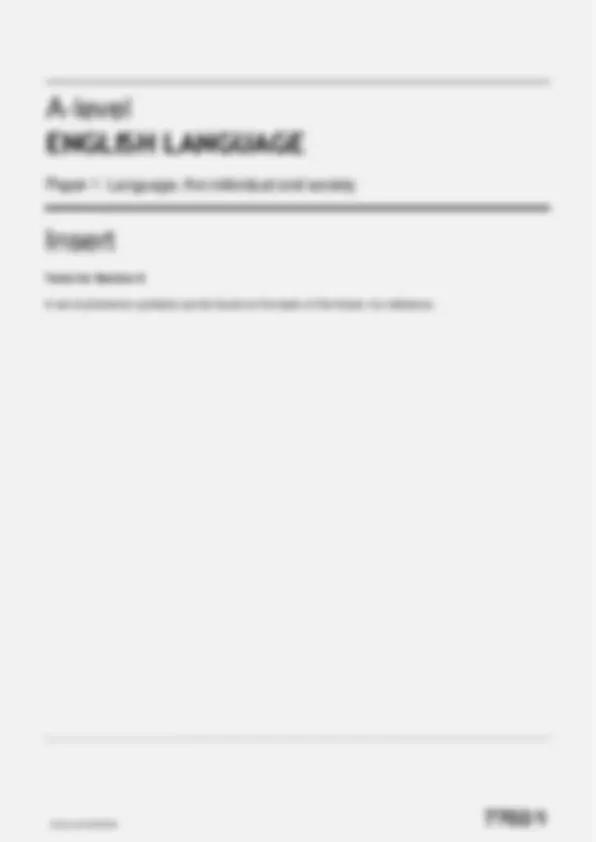 AQA A LEVEL (7702/1) ENGLISH PAPER 1 LANGUAGE, THE INDIVIDUAL AND ...
