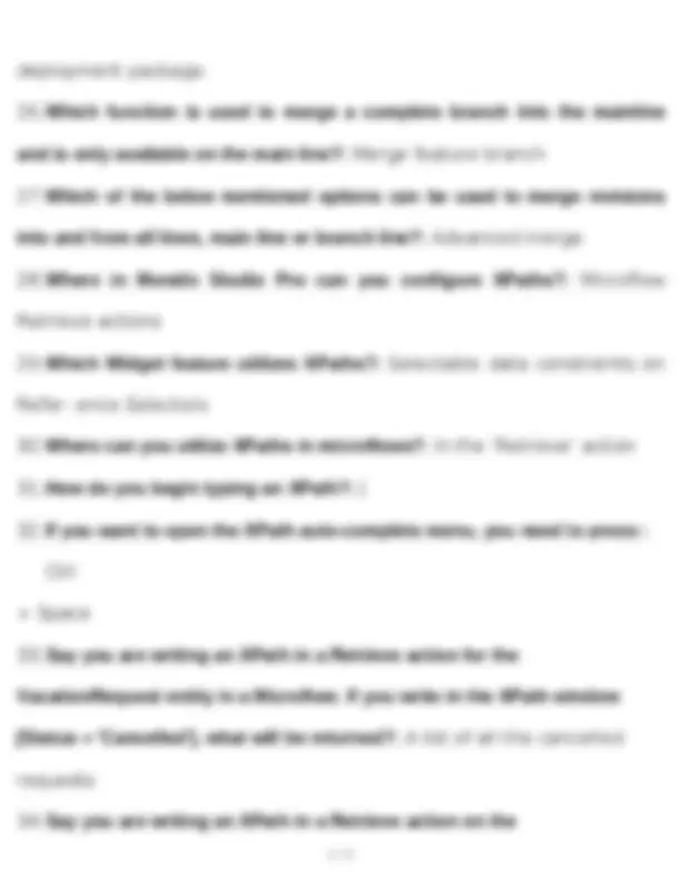 Mendix Intermediate Questions with Solved Solutions | Exams Database Programming | Docsity