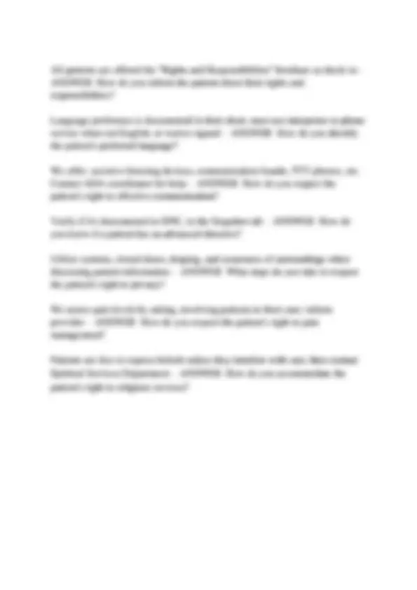 Radiology Joint Commission Questions and Answers | Exams Nursing | Docsity