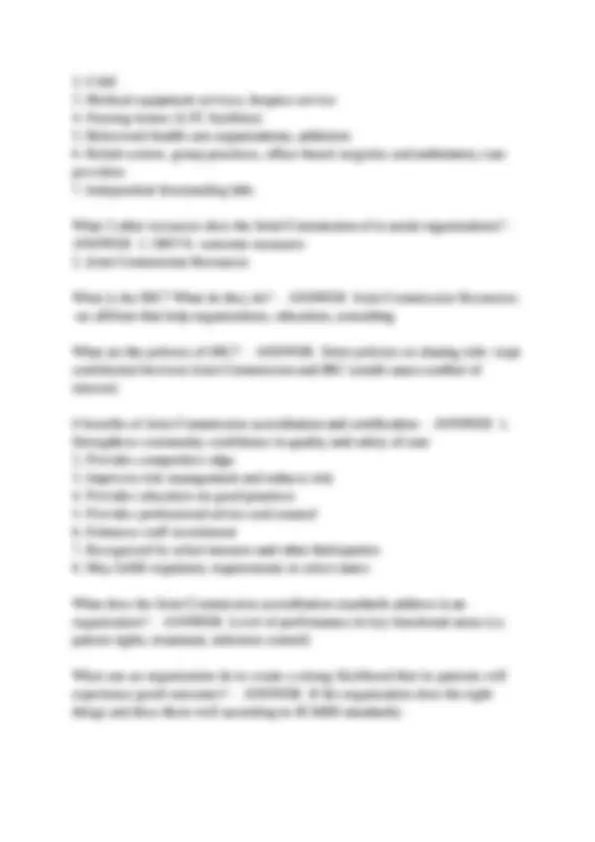 Joint Commission Accreditation of Healthcare Organizations (JCAHO ...