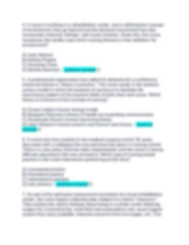 Nursing Professionalism Test Bank: Multiple Choice Questions and ...