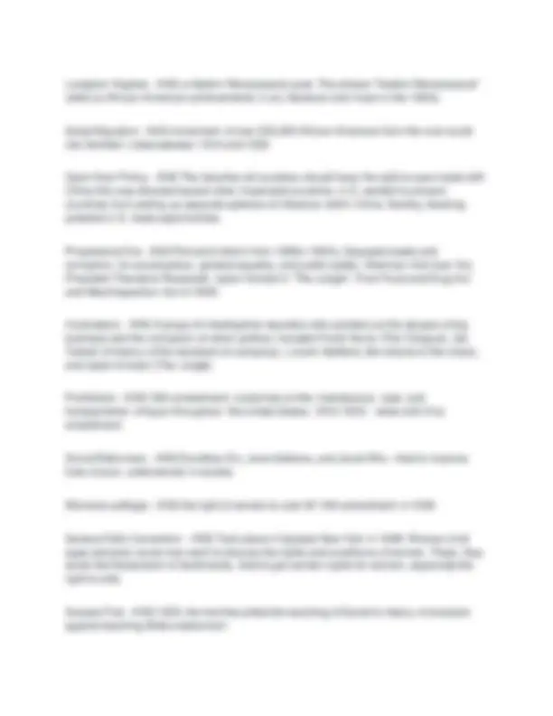 US HISTORY REGENTS REVIEW QUESTIONS & ANSWERS. | Exams History | Docsity