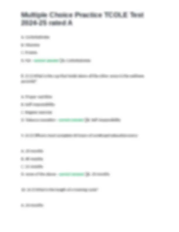 Multiple Choice Practice TCOLE Test 2024-25 | Exams Nursing | Docsity