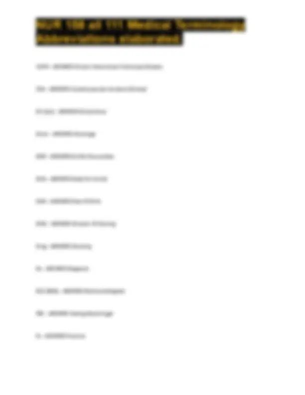 Medical Terminology Abbreviations: A Comprehensive List for NUR 158 ...