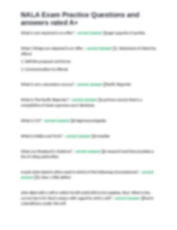 NALA Exam Practice Questions and Answers: A Comprehensive Guide | Exams ...