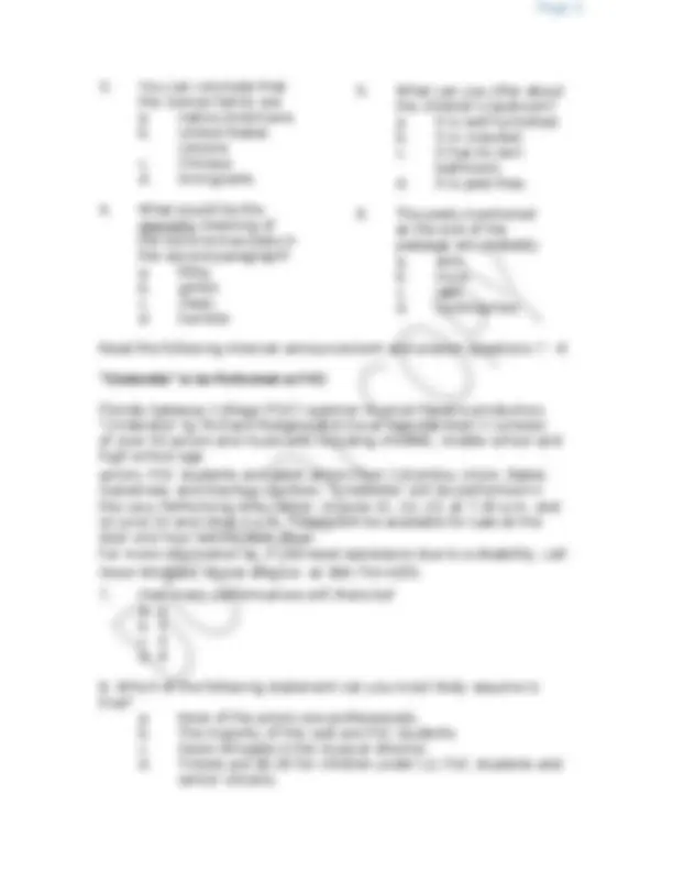 TABE Review: Test of Adult Basic Education | Exams Nursing | Docsity