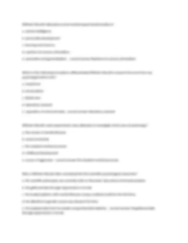 AP Psychology Unit 1 Multiple Choice Questions and Answers | Exams ...