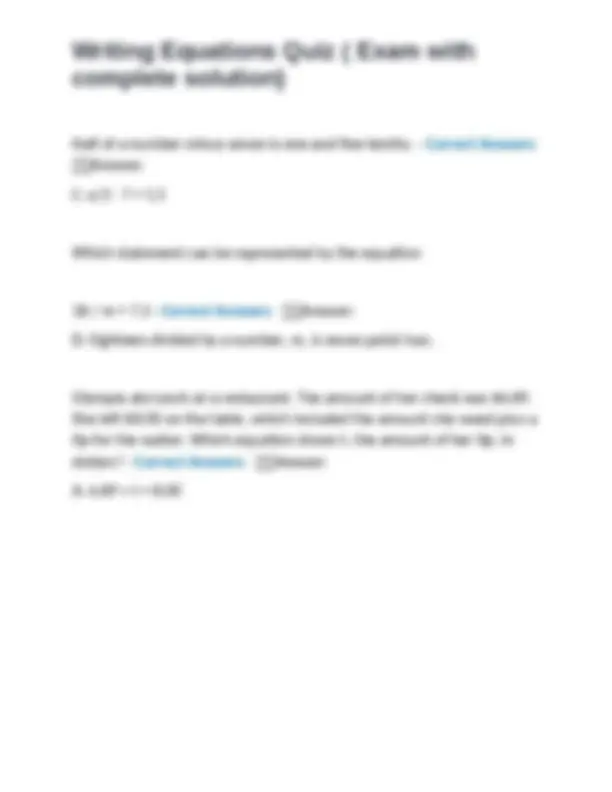 Writing Equations Quiz: A Comprehensive Guide with Solutions | Exams ...