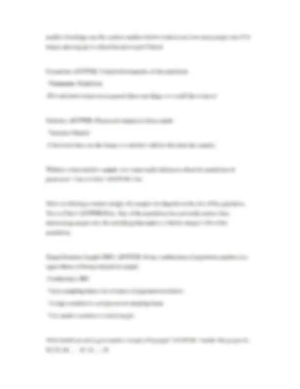 Stats 101 Unit 3 Quiz with Questions and Answers | Exams Statistics | Docsity