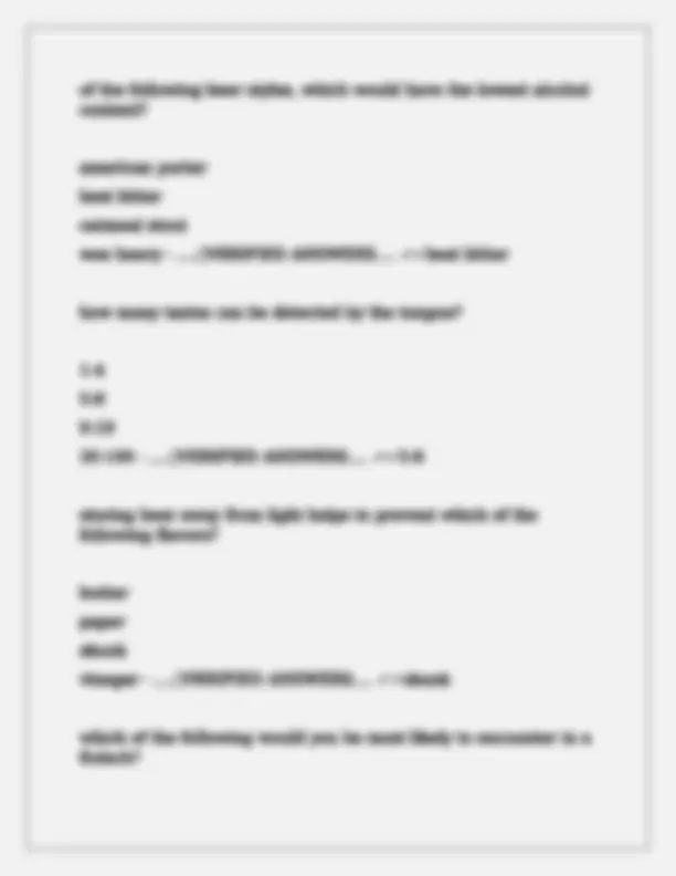 Cicerone Certified Beer Server Exam: Multiple Choice Questions and ...