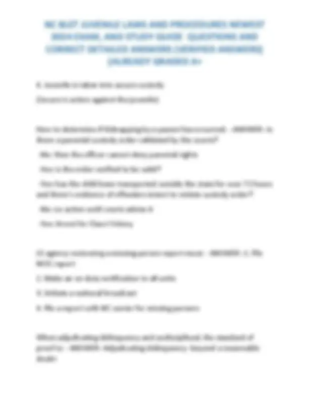 NC BLET Juvenile Laws and Procedures: Exam and Study Guide Questions ...