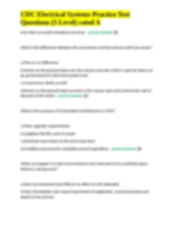 CDC Electrical Systems Practice Test: Questions (5 Level) rated A ...