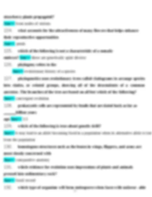 Biology 101 Final Exam Test Bank Questions and Answers | Exams Biology ...