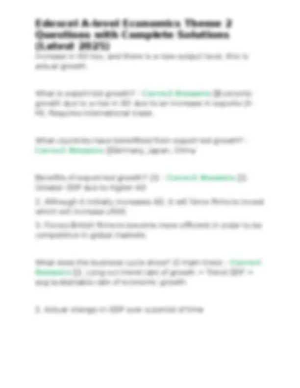 Edexcel A-level Economics Theme 2 Questions with Complete Solutions ...
