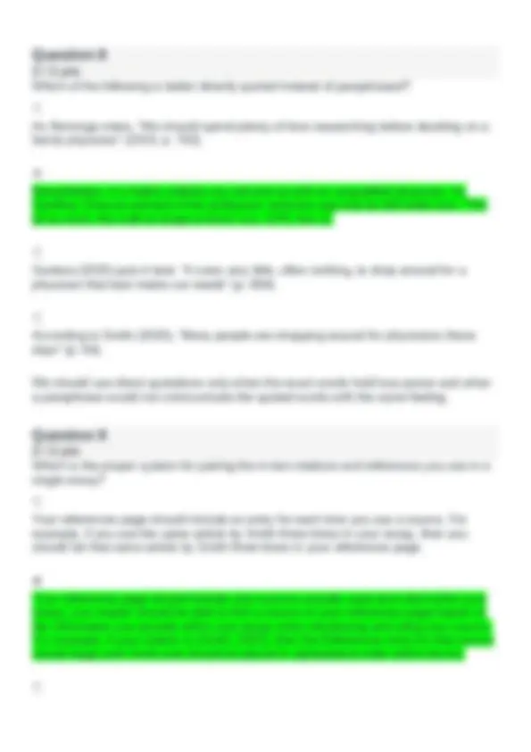 APA Style and In-Text Citation: Multiple Choice Quiz | Quizzes English ...